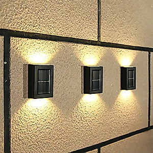 Vxkbiixxcs-o Garden Light, Square Solar Power Garden Light Patio Waterproof Wall Fence Lamp Home Decoration White