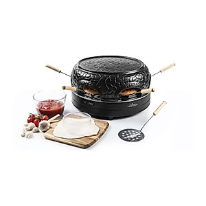 Bestron pizza oven for 4 people, pizza maker for small pizzas (Ø 10 cm), with ceramic dome, approx. 10 minutes baking time, 860 Watt, colour: black