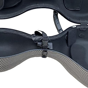 WUQIMUSC Lightweight Carbon Fiber Cello Case 4/4 Full Size, Hard Shell with Wheels, Backpack Straps & Padded Handles, 3.8kg, Durable Stylish Design for Musicians (Black)