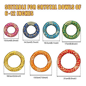 Seven pcs Cloth O-ring Playing 6-12" 8-14" Crystal Singing Bowl (6-12inch)