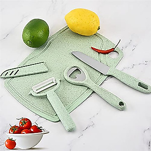 Fruit Cutting Board and Knife Box ,Multifunction Kitchen Tool Set with Fruit Knife, Bottle Opener,Cutting Board,Fruit Dish for Camping,Picnic and BBQ