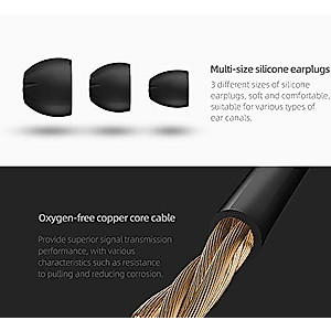 CCA CST in Ear Earbuds, Dual Magnetic Dynamic Drivers Earphones 3.5mm Jack with Mic and Inline Control Noise Isolating Lightweight Headphones for Music Video Phone Call Gaming, (Gold with Mic) …