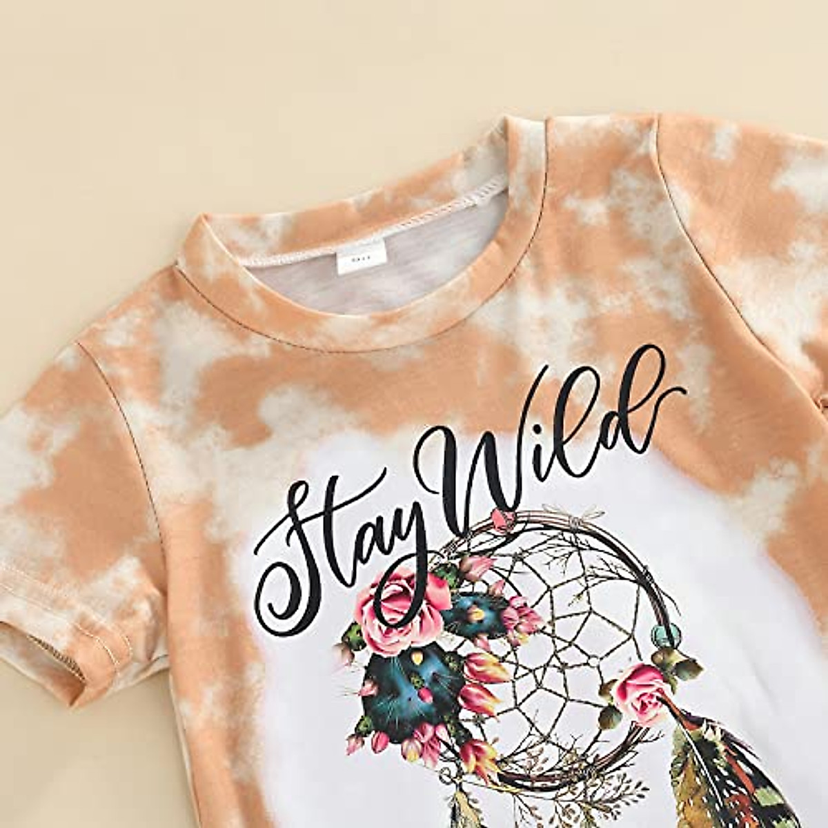 Amuver Baby Toddler Baby Girl Clothes Set Short Sleeve T-Shitrt Top Bell Bottom Pants 2Pcs Summer Outfits Cattle Tiger Pattern (Blue, 4T-5T)