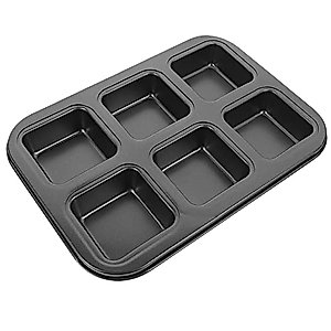 SWOOMEY Square Baking Pan Tray Mold Toast Bread Mini Oven Loaf Baking Molds Brownie Baking Pans Muffin Pan Washable Baking Pan Bread Pans Kitchen Cake Pan Non-stick Coating Cheese Black