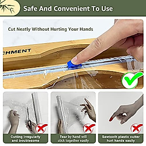 4 in 1 Foil and Plastic Wrap Organizer, WEIFA Wrap Dispenser with Cutter for Drawer and Kitchen Storage, Holder for 12" Roll Plastic Wrap, Aluminum Foil, Wax, Parchment.