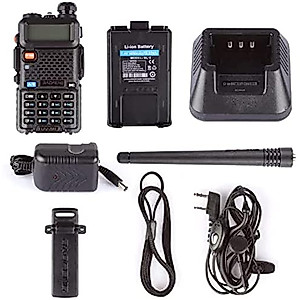 Baofeng UV-5R Ham Radio Handheld Dual Band Two Way Radios Long Range Walkie Talkies for Adults Rechargeable Amateur Portable VHF/UHF Military Radio with Earpiece for Survival Gear(5 Pack, Black)