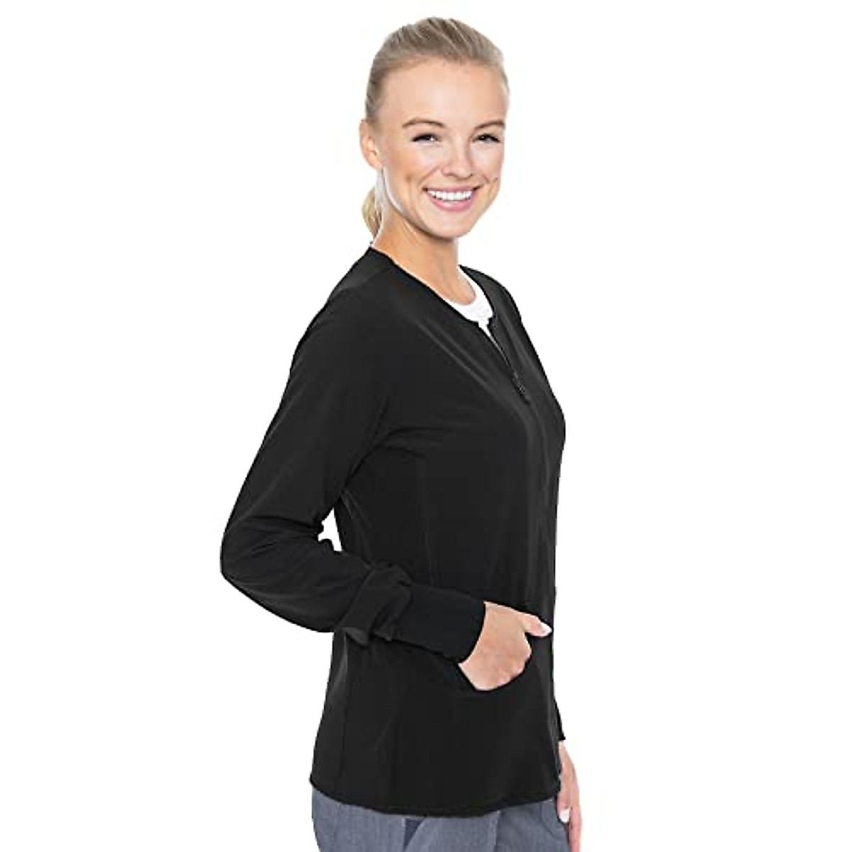 Med Couture Women's 'Active Collection' Warm Terrain Warm Up Jacket, Black, XXX-Large