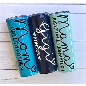 Mom Tumbler with Kid Names-Personalized Mom Tumbler-Mother's Day Gift-Mama Bear-New Mom Gift-Boy Mom-Girl Mom-Mama of Drama-Personalized Mom Gift-Mom Life-Mommy & Me