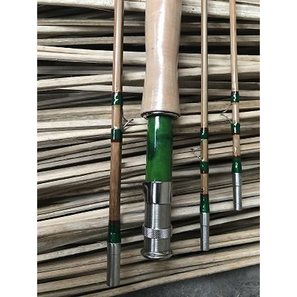 Bamboo Fly Rod 8'0" #5,3 Piece 2 Tips with reelseat Amber Insert and Agate Guide