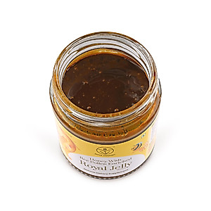 Shiva Organic Honey with Bee Pollen Enriched 2% Royal Jelly (250g) - Premium Organic Source - Unaltered Raw Honey with Royal Jelly Infusion for Holistic Wellness