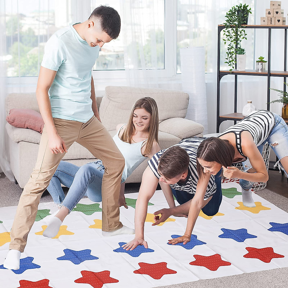 Fun Party Games Indoor and Outdoor Game for Kids Family Party Game Interesting Floor Game,Foot Games,Bigger Mat for 2 and More Players