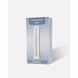 Bug Zapper Replacement Light Bulb for 15W Insect Attracting Lamp with 4-Pin Base, Ful 15W-BL U Shaped Twin Tube Bulb for Outdoor Mosquito Zapper, 4 Pack