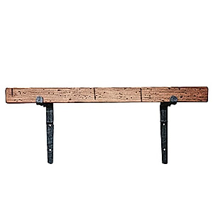 Peaceful Classics Wood Rustic Floating Shelf - Wall Mounted Shelf with Iron Brackets, Shelves for Wall Decor, Renter Friendly Shelves on Bathroom, Bedroom, Kitchen, Living Room, 5-ft