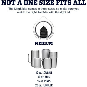 Compatible with YETI Rambler, Ozark Trail, Old Style Rtic, and More - Magnetic Slider Switch Spill Proof Tumbler Cover (Black 2Pcs 10/20oz)