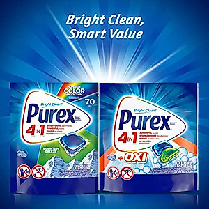 Purex 4-in-1 Laundry Detergent Pacs, Mountain Breeze, 70 Count