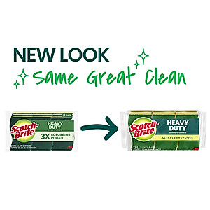 Scotch-Brite Heavy Duty Scrub Sponges, For Washing Dishes and Cleaning Kitchen, 9 Scrub Sponges