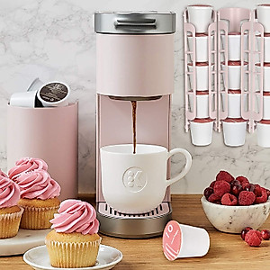 STORAGENIE Coffee Pod Holder for Keurig K-cup, Side Mount K Cup Storage, Perfect for Small Counters(Pink)