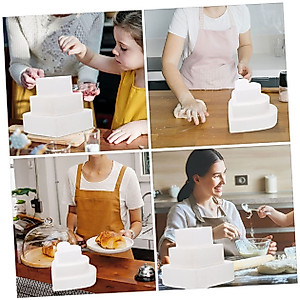 Abaodam 3pcs Bubble Cake Cupcakes Rotating Cake Stand Cake Decorating Cilindros para Fiestas Redondos Blancos Cake Shape Molds Gummy Molds Dummy Accessories to Rotate Wedding White Foam