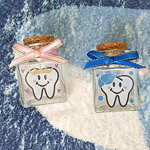 HAMUIERS Tooth Fairy Box, Baby Tooth Box for Lost Teeth, Glass Tooth Holders for Kids First Teeth Keepsake Box Gifts for Baby - Girl
