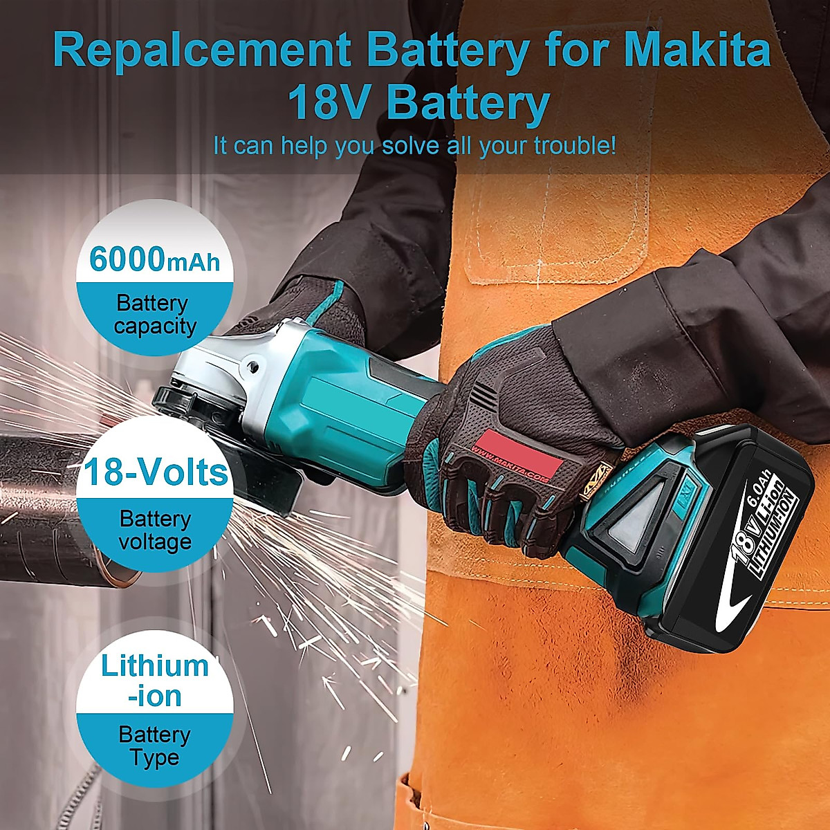 Moticett Replacement Battery for Makita 18V Battery 6.0Ah BL1815 BL1850B BL1860B BL1860 BL1830 BL1840 Compatible with Makita Battery 18V Cordless Power Tools 4Packs