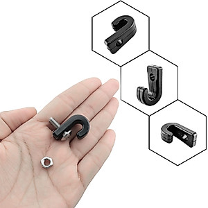 JJHXSM 16pcs 1" Nylon Buckle J-Hooks Black Lashing Hooks for Bungee Cord Yacht Kayak Accessories