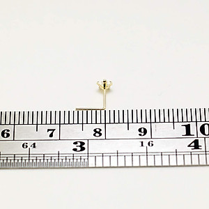 PiercingPoint 9ct Solid Yellow Gold Claw Set 3MM Star CZ Stone 22Gauge(0.6MM) Length L-Shape Nose Stud