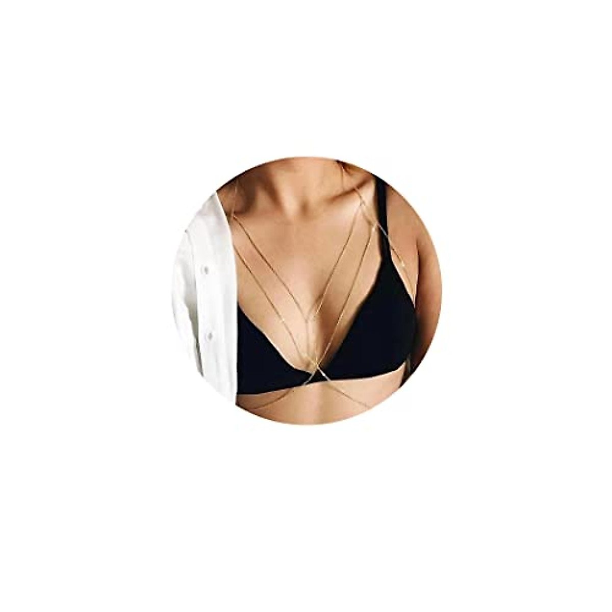Tgirls Layered Bikini Belly Chain Gold Body Chain Bra Body Chains Beach Body Jewelry for Women