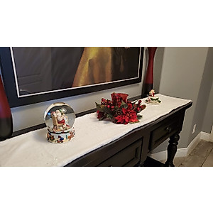 yuboo White Fur Table Runner, Dresser Runner for Bedroom Furniture Fluffy Dresser Top Cover 15 x 108 Inches