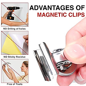 20 Pack Magnetic Clips for Refrigerator, Strong Fridge Magnet Clips,Magnetic Clips Heavy Duty, Clip Magnets for Fridge,Whiteboard, Office,Refrigerator Magnet Clips(Silver)
