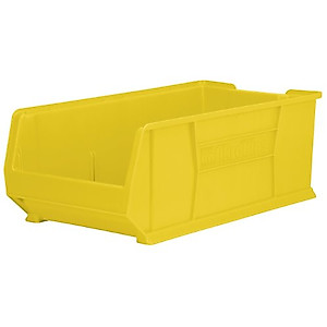 Akro-Mils 30293 Super-Size AkroBin Heavy Duty Stackable Storage Bin Plastic Container, (30-Inch L x 16-Inch W x 11-Inch H), Yellow, (1-Pack)
