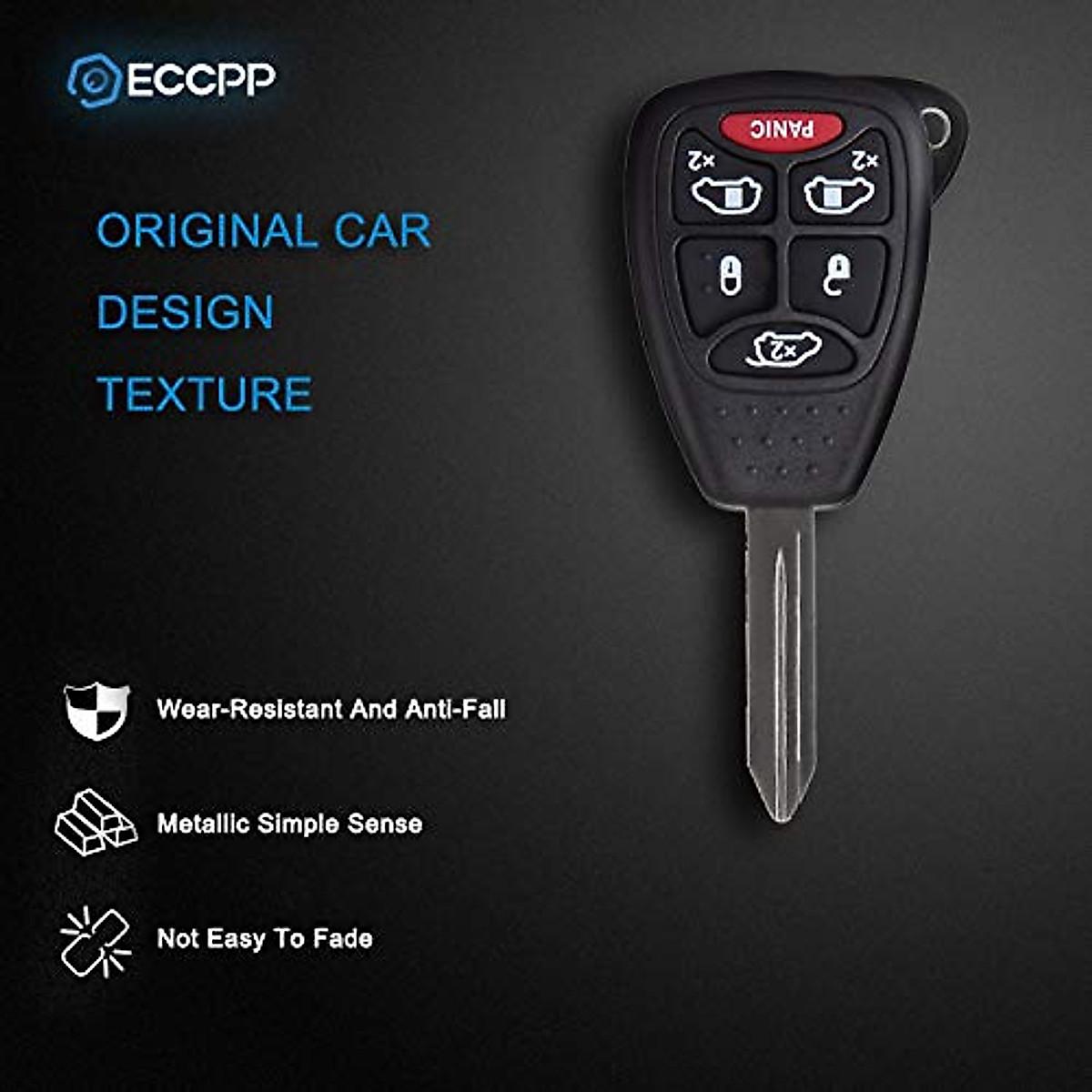 ECCPP Keyless Entry Remote Key Fob 2PCS Uncut 315MHz Replacement fit for 2004 2005 2006 2007 for Chrysler Town & Country for Dodge for Grand for Caravan for Dodge for Caravan M3N5WY72XX