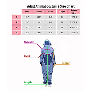 Stitch Onesie Halloween Costumes Plush One Piece Cosplay, Pink, Size Large