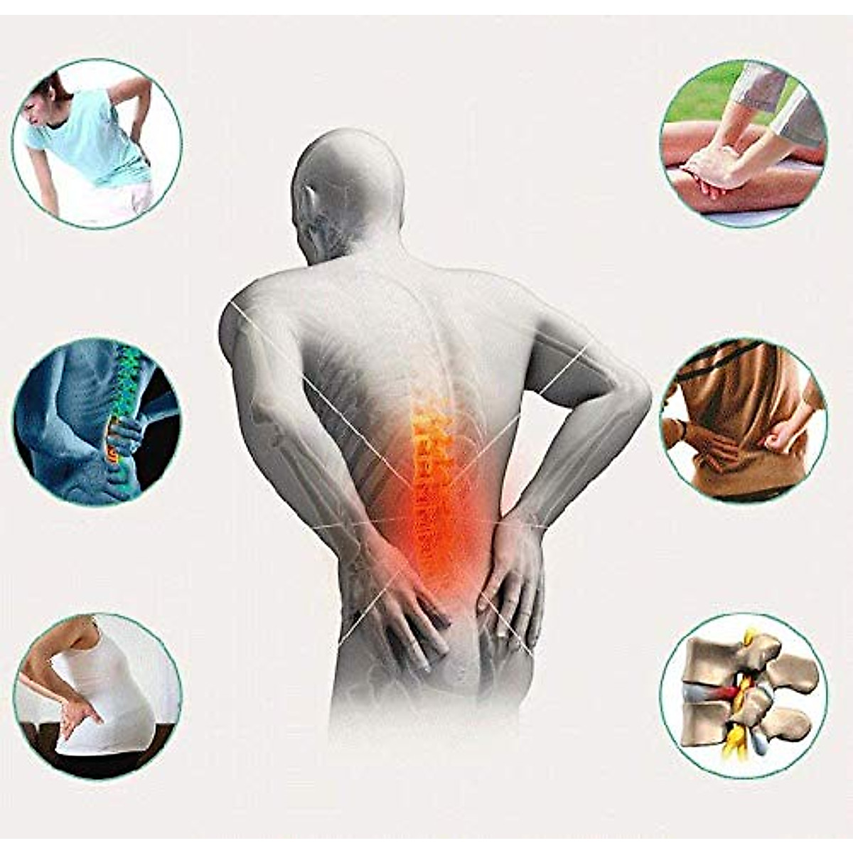 CTHOPER Air Inflatable Pillow Portable Lumbar Support Backrest Cushions with Pump for Home, Office, Travel and Car (Khaki)