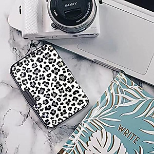 Handlein Credit Card Holder， Mini RFID aluminum wallet credit card holder, Mini Womem or Men Credit Card Wallet. (Snow Leopard)