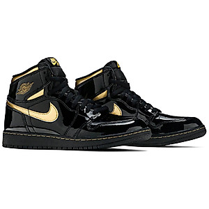Jordan Mens Air Jordan 1 Retro High OG 555088 032 Black Metallic Gold - Size 8.5