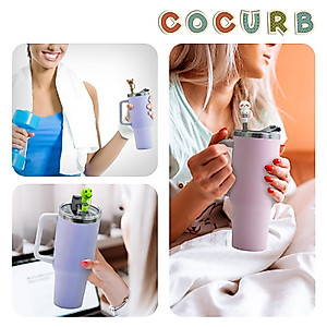 Cocurb Straw Cover Cap for Stanley Cup 12 PCS,Silicone Straw Topper Compatible with Stanley 30 to 40 Oz Tumbler,Soft Silicone Animal Shape Straw Lid for 10 mm Straws - Mother's Day Present