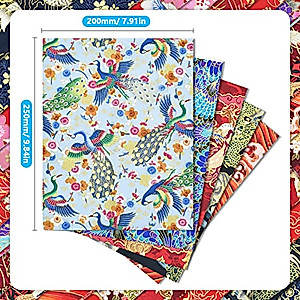 30Pcs 8 x 10 Inch Fat Quarters Cotton Fabric Bundle Squares Patchwork, Japanese Style Printed Cotton Wrapping Cloth Quilting Fabric Bundles for DIY Patchwork Sewing