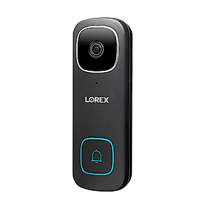 Lorex 2K Wired Video Doorbell (Black) with 64GB MicroSD Memory Card Bundle (2 Items) LORB451AJDBE_K1