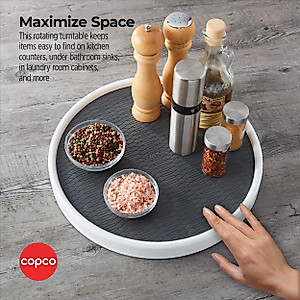 Copco Pro Non-Skid Pantry Cabinet Lazy Susan Turntable, 15-Inch, Charcoal