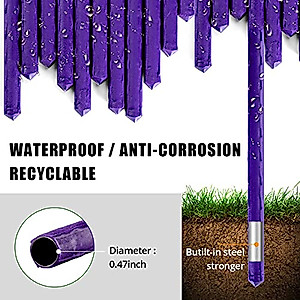 LAVEVE Garden Stakes 48 Inches Heavy Duty Steel Tomato Stakes, Plastic Coated Support Stakes for Securing Trees, Climbing Plants, Cucumber, Beans, Pack of 20