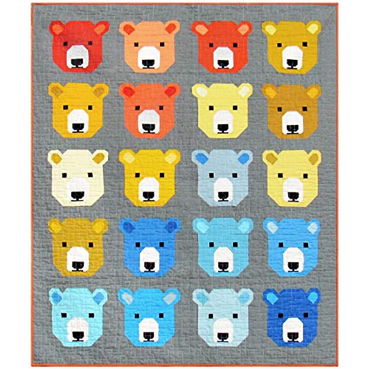 Elizabeth Hartman Bjorn Bear Quilt Kit Kona Cotton Solids Robert Kaufman Fabrics KITP-1892-25