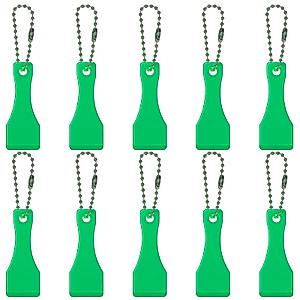 10 Pcs Lotto Scratcher Tool Plastic Scraper Tool Keychain Scraper for Lottery Ticket Lotto Scratcher Keyring Scoop Shape Lotto Scratcher Keyring Scraper for Label Sticker Remover Tool Green