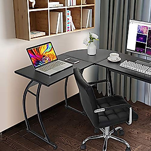ZenStyle L-Shape Corner Computer Desk Home Office PC Laptop Table Multipurpose Gaming Workstation with Solid Steel Frame/Waterproof Desktop