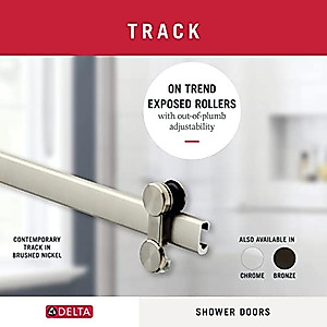 Delta Shower Doors SD3956994 Classic Semi-Frameless Contemporary Sliding Shower 60"x71", Nickel Track