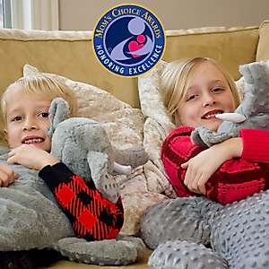 BARMY Weighted Lap Pad for Kids (25"x19", 4lb) Elephant, Sensory Weighted Stuffed Animals for Kids, Weighted Lap Blanket for Kids, Teen, Removable, Washable Cover