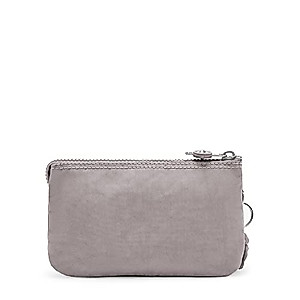 Kipling Women's Creativity Large Pouch, Versatile Cosmetics Kit, Lightweight Nylon Travel Organizer, Grey Gris, 7.25" L x 4.25" H x 0.5" D