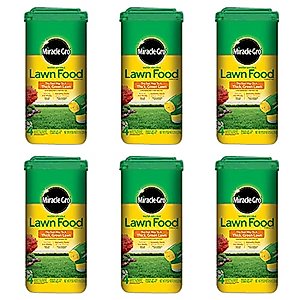 Miracle-Gro 1001833 Lawn Food Water Soluble Lawn Fertilizer (6 Pack), 5 lb