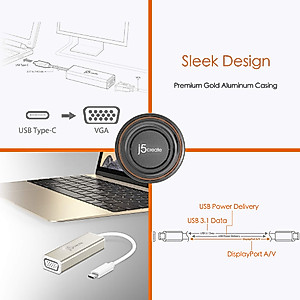j5create USB 3.1 Type-C to VGA Adapter JCA111