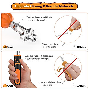 Halloween Pumpkin Carving Kit Tools: 31 PCS Heavy Duty Stainless Steel Pumpkin Carving Tools with Stencils, Candle Lights, Storage Bag, DIY Pumpkin Decorating Kit Halloween Gifts for Kids and Adults
