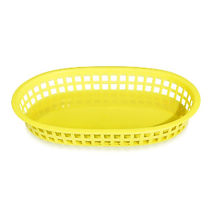 New Star Foodservice 44089 Fast Food Baskets, 10.5 x 7 Inch, Set of 12, Yellow